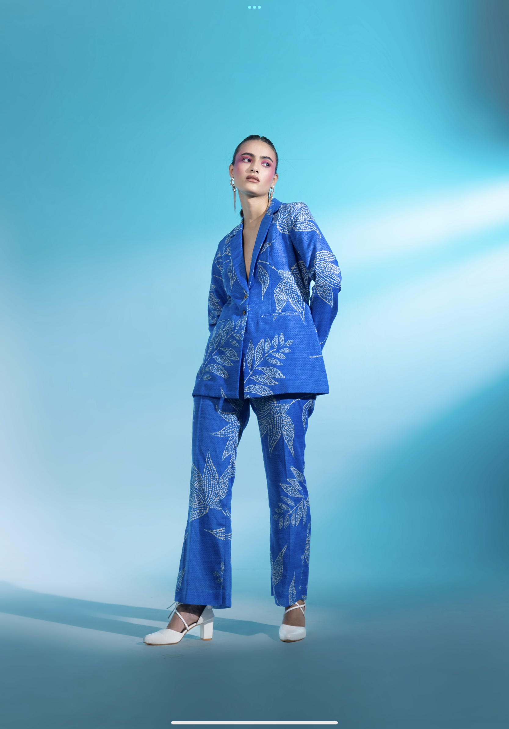 Prussian Blue Jacket Set – Miku Kumar