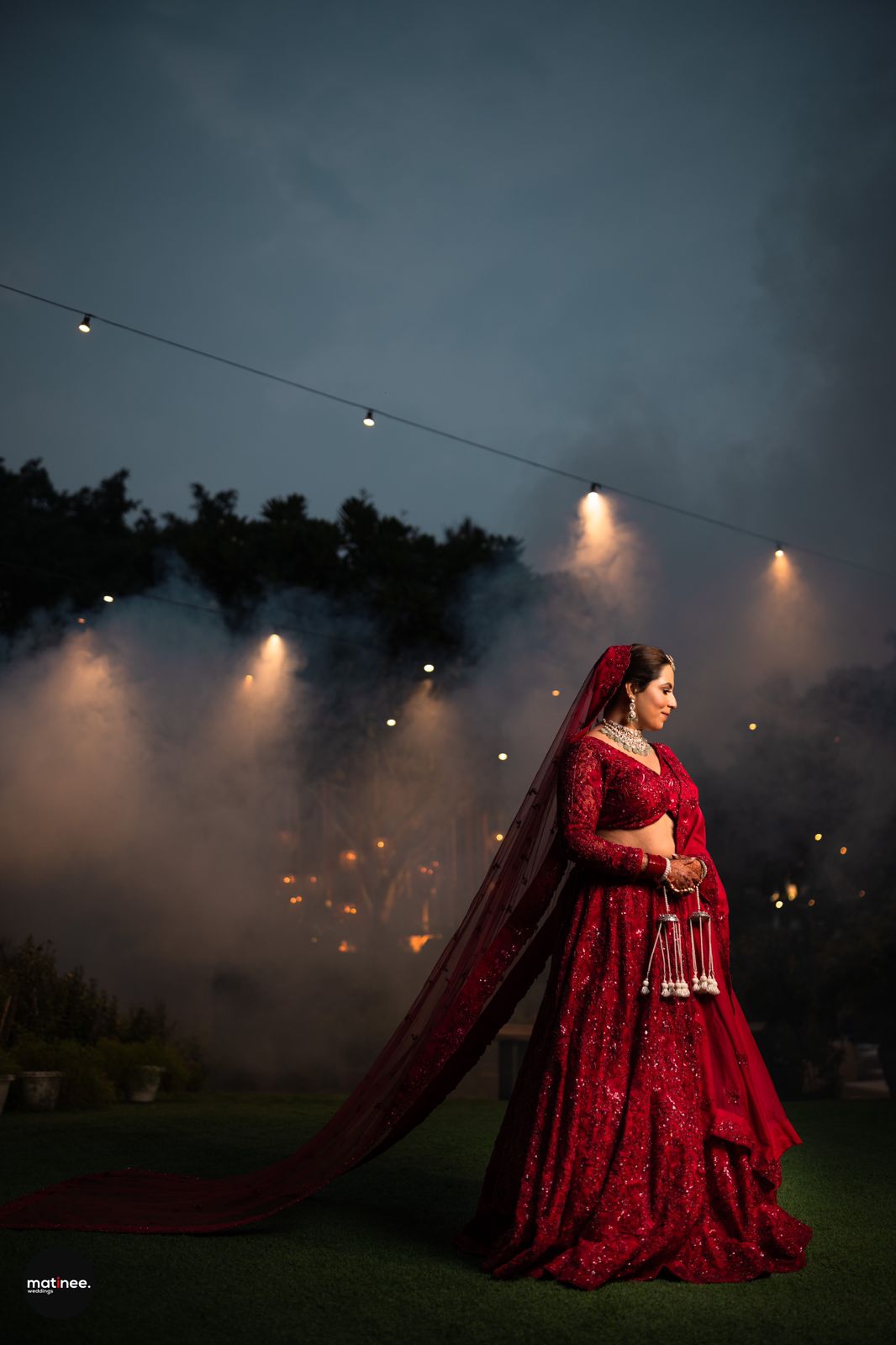 BRIDE: NAZUK CHHABRA IN OUR ERSHEEN RED LEHENGA SET – Miku Kumar Official